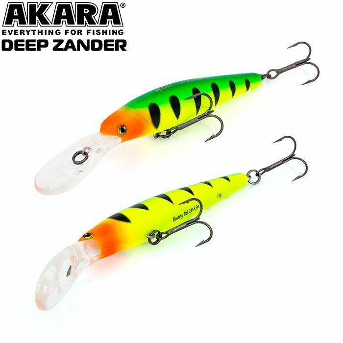 Воблер Akara Deep Zander 90F 12 гр. (3/7 oz 3,5 in) A102