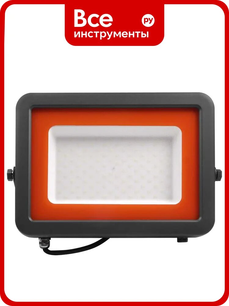 Светодиодный прожектор Jazzway PFL-S2 100Вт 6500К IP65 220–240В до с клапаном закаленное матовое стекло серый 2853325D