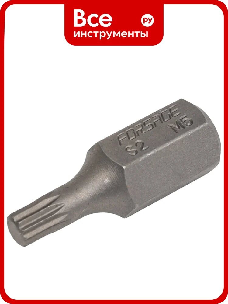 Бита SPLINE (M5; 30 мм; 10 мм) Forsage F-1783005 1016, бит из стали S2 для шуруповерта, шестигранный хвостовик