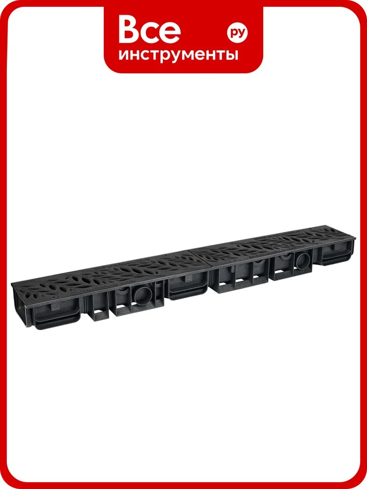 Лоток водоотводный пластиковый AQUADRENAG ЛВП Classic AQD DN100 H80 с решеткой чугунной Forest и кре Q1080-CHF