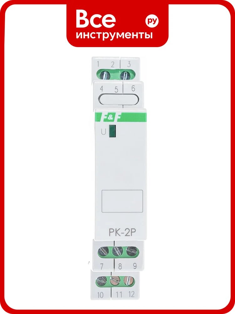 Промежуточное реле F&F PK-2P/Un230V EA06.001.009, 230 В модульный тип, двухконтактный, защита