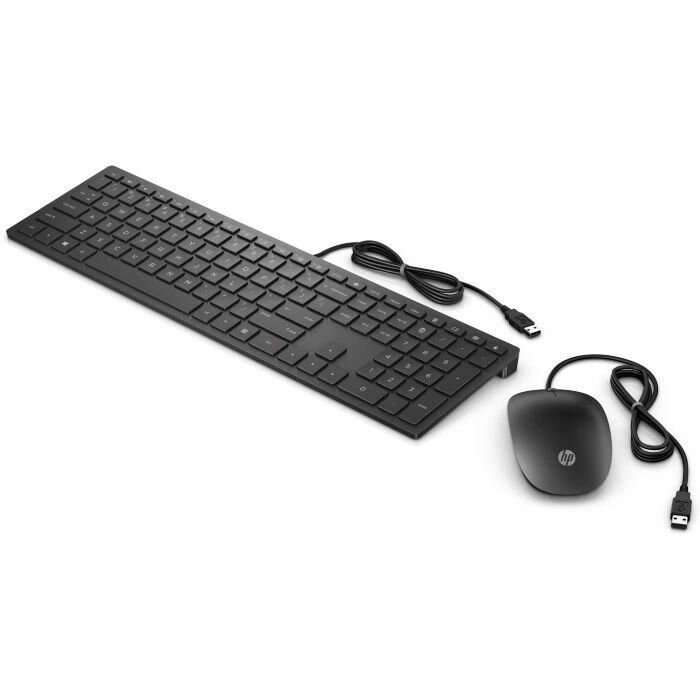 Клавиатура и мышь проводные HP, USB, черный, 4CE97AA#ACB
