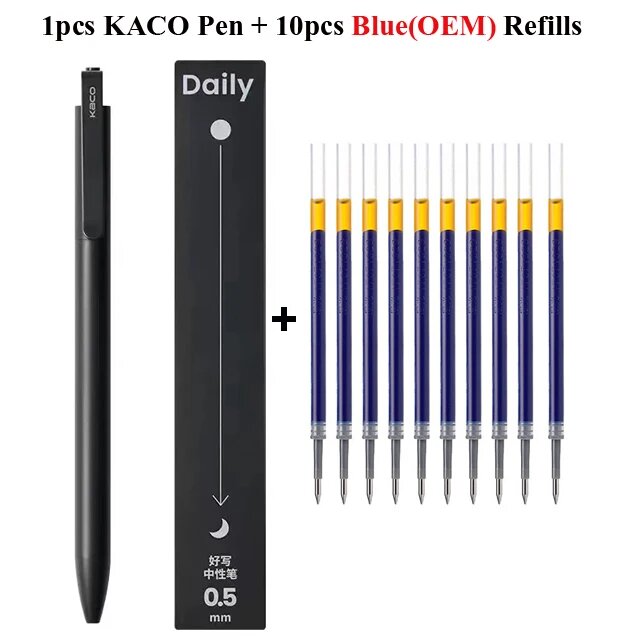 Гелевые ручки Kaco DAILY 0,5 мм Черный, Black OEM BU Ink