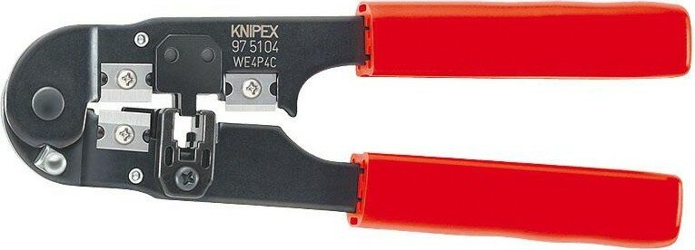 975104 Инструмент для опрессовки штекеров типа Western (RG10, 4-полюсн.) Knipex