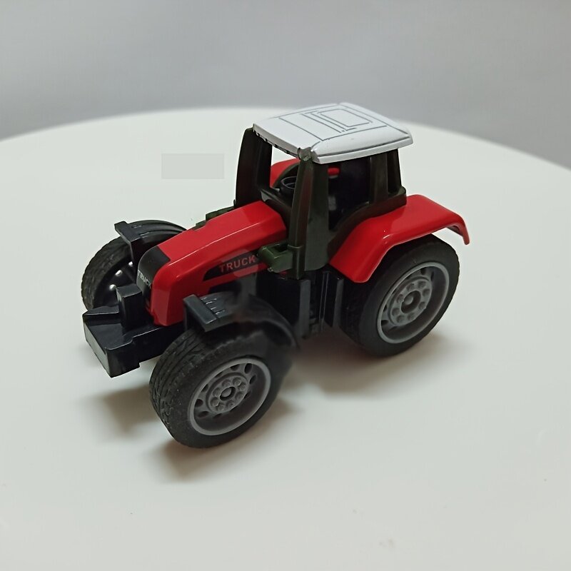 Масштабная модель трактора из цинкового сплава, красная, игрушечная машинка для детей, тянущаяся, развивающая игрушка, подарок на день рождения