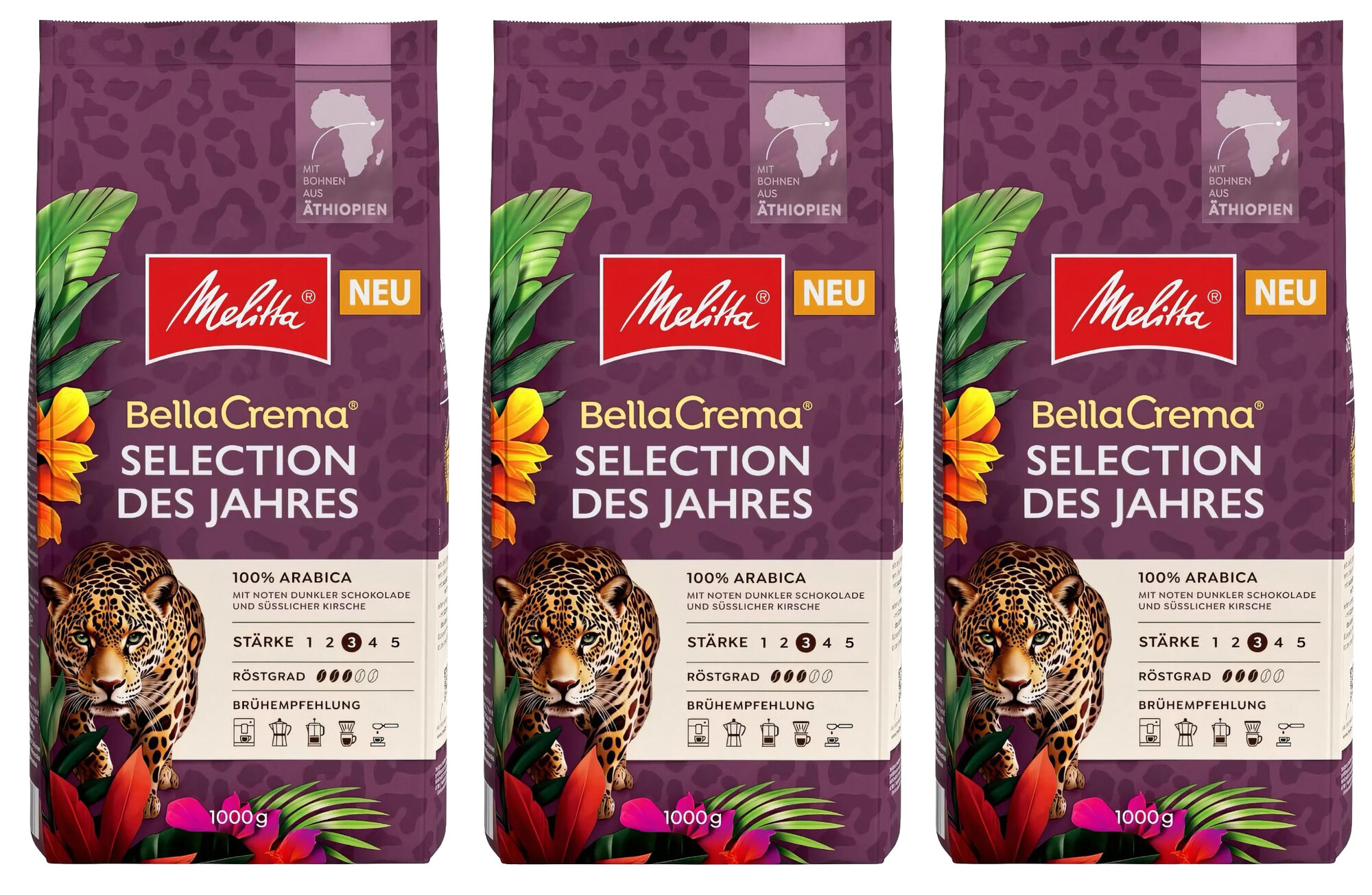 Кофе в зернах MELITTA BellaCrema Selection Des Jahres 100% Арабика (Германия) 1000 гр. х 3 шт.