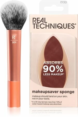 Кисть косметическая Real Techniques duo set, 2 шт, розовый