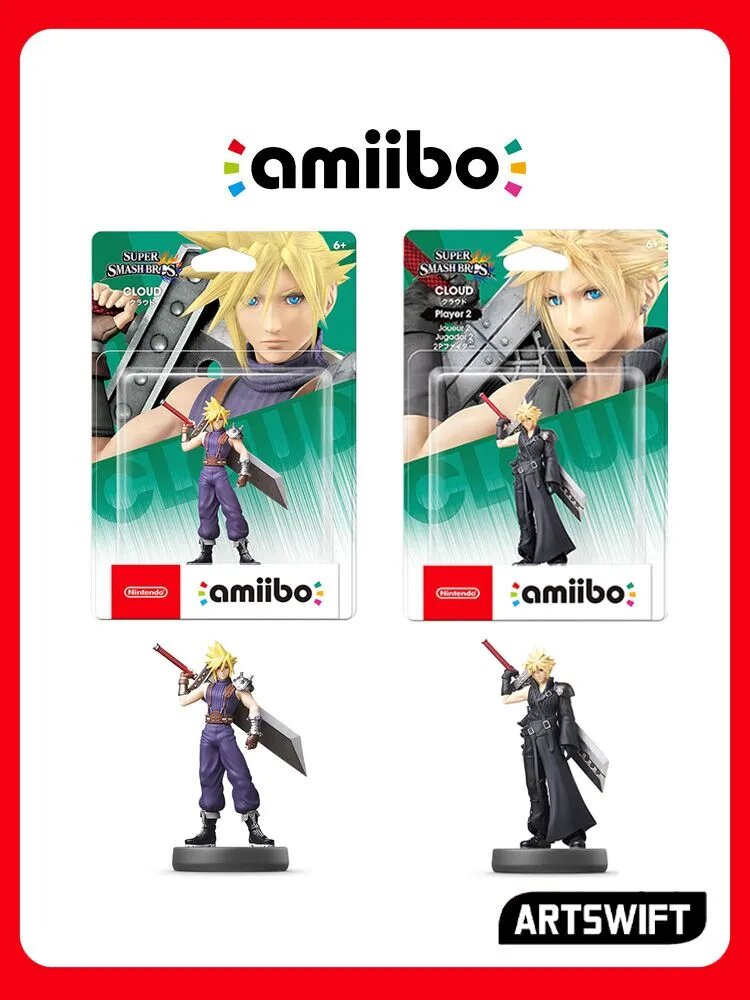 Nintendo amiibo Фигурка Игрок 1P+2P / Cloud - Player 1+ Player 2 (Super Smash Bros. Collection) Asian Version ARTSWIFT