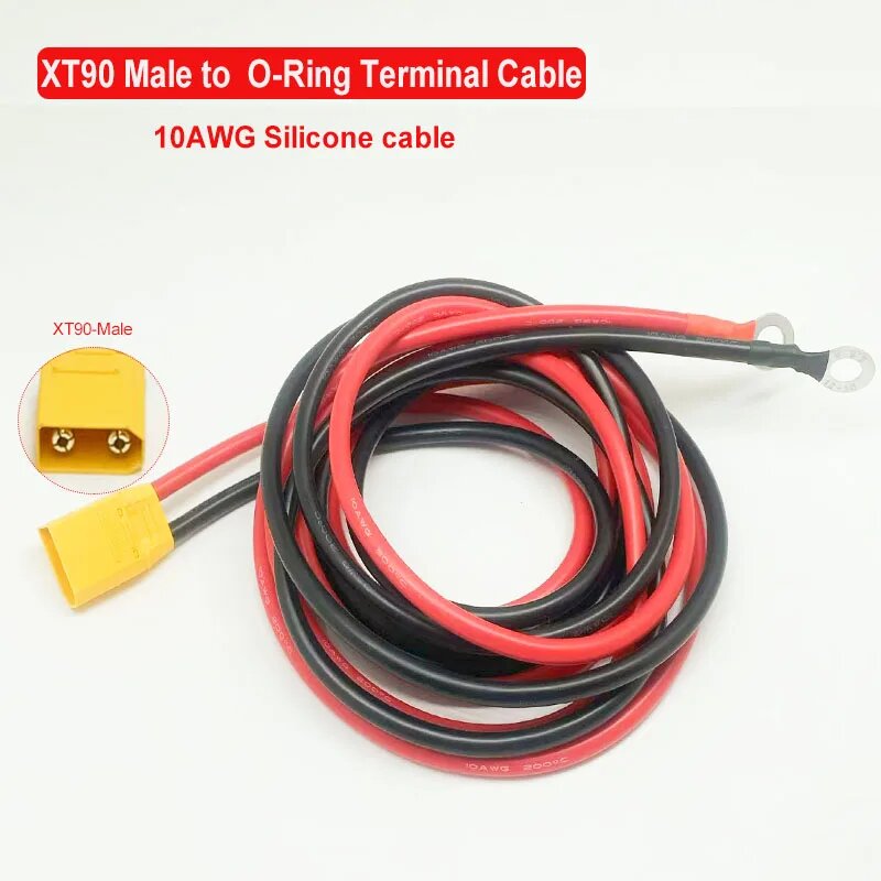 Кабель XT90 Male to O-Ring, 10AWG, 1.5м