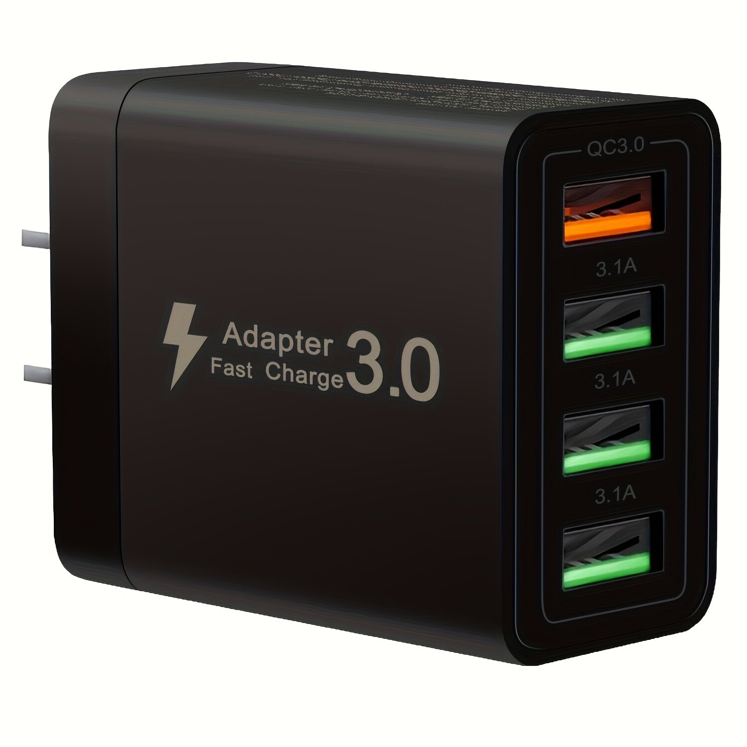 Зарядное устройство с 4 портами USB, американская вилка, 100-240V, быстрое, портативное, черное, для iPhone, iPad, Galaxy, планшетов, ноутбуков