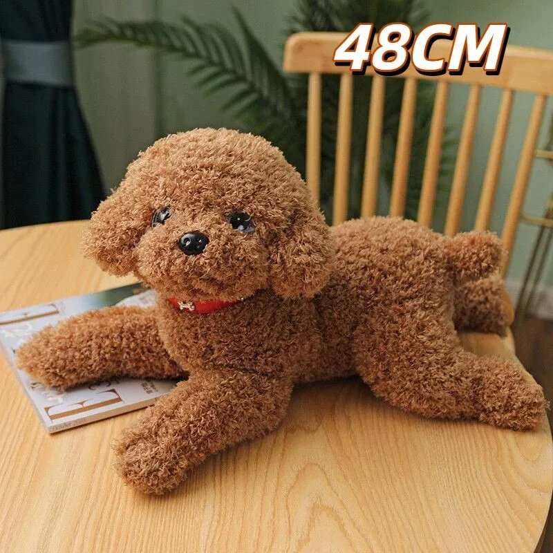 Мягкая игрушка собака пудель, коричневый, 1 шт, 48CM, плюш