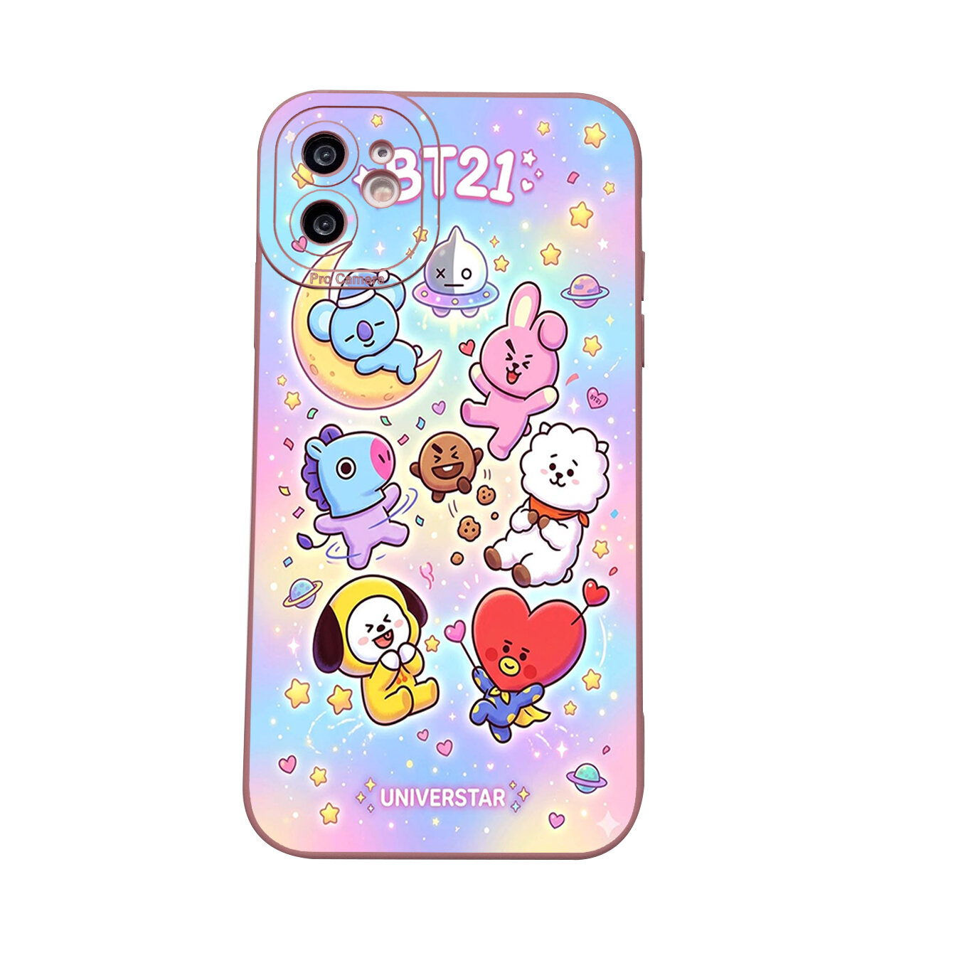 Чехол для телефона iPhone 12 с симпатичным принтом BTS BT21 в мягкой обложке