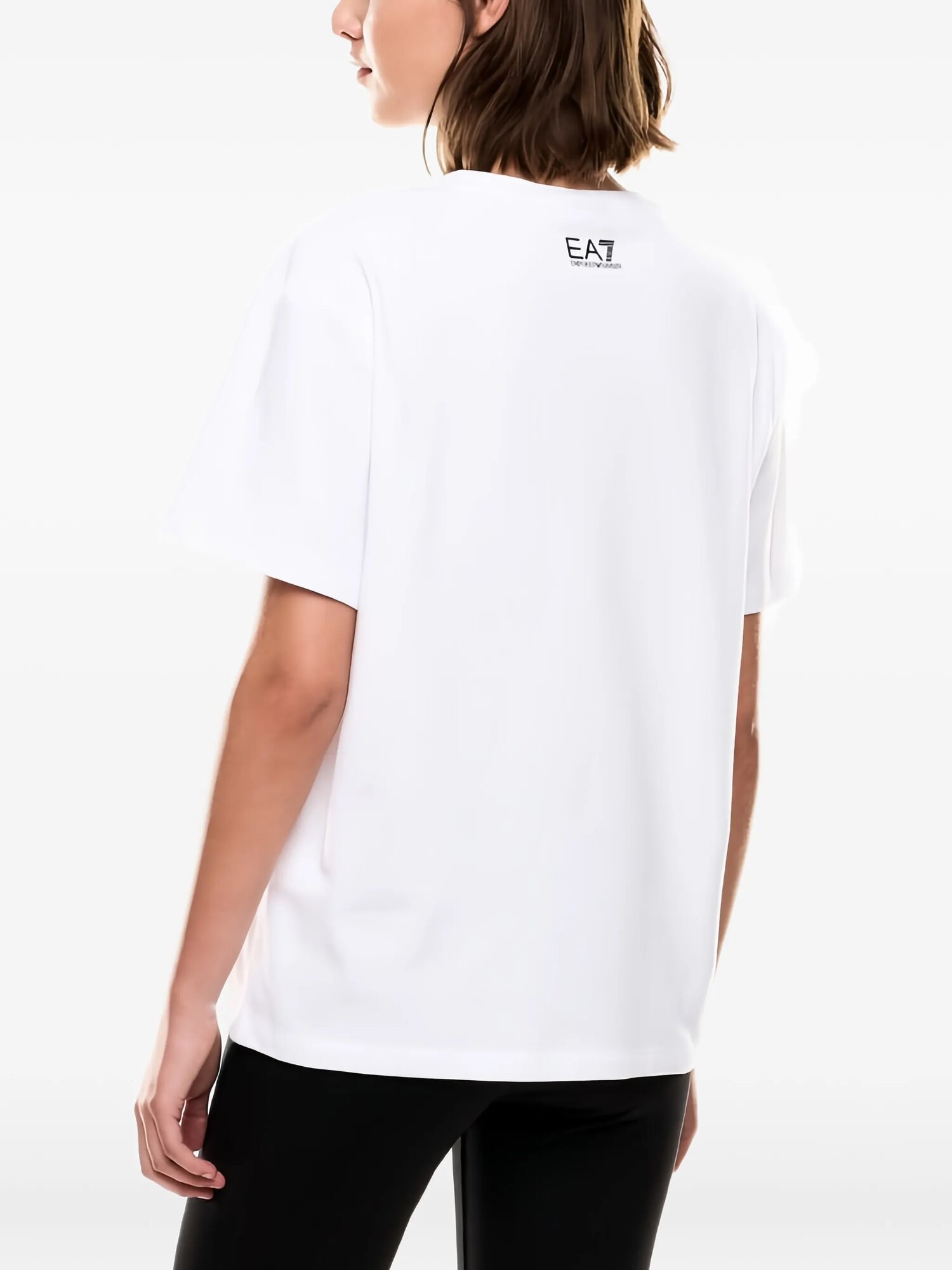 Футболка EA7 EMPORIO ARMANI, размер 40, бежевый/белый — фото 1