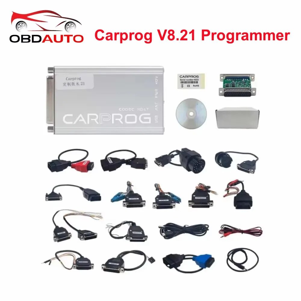 CARPROG V8.21 онлайн полные адаптеры Carprog 8.21 программатор с бесплатной клавиатурой для подушек безопасности/радио/приборов/IMMO/ECU инструмент для авторемонта