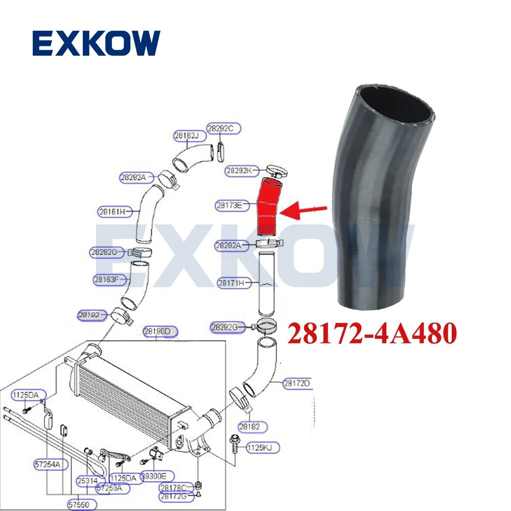 Шланг турбо интеркулера Hyundai Kia Grand Starex H-1 28172-4A480