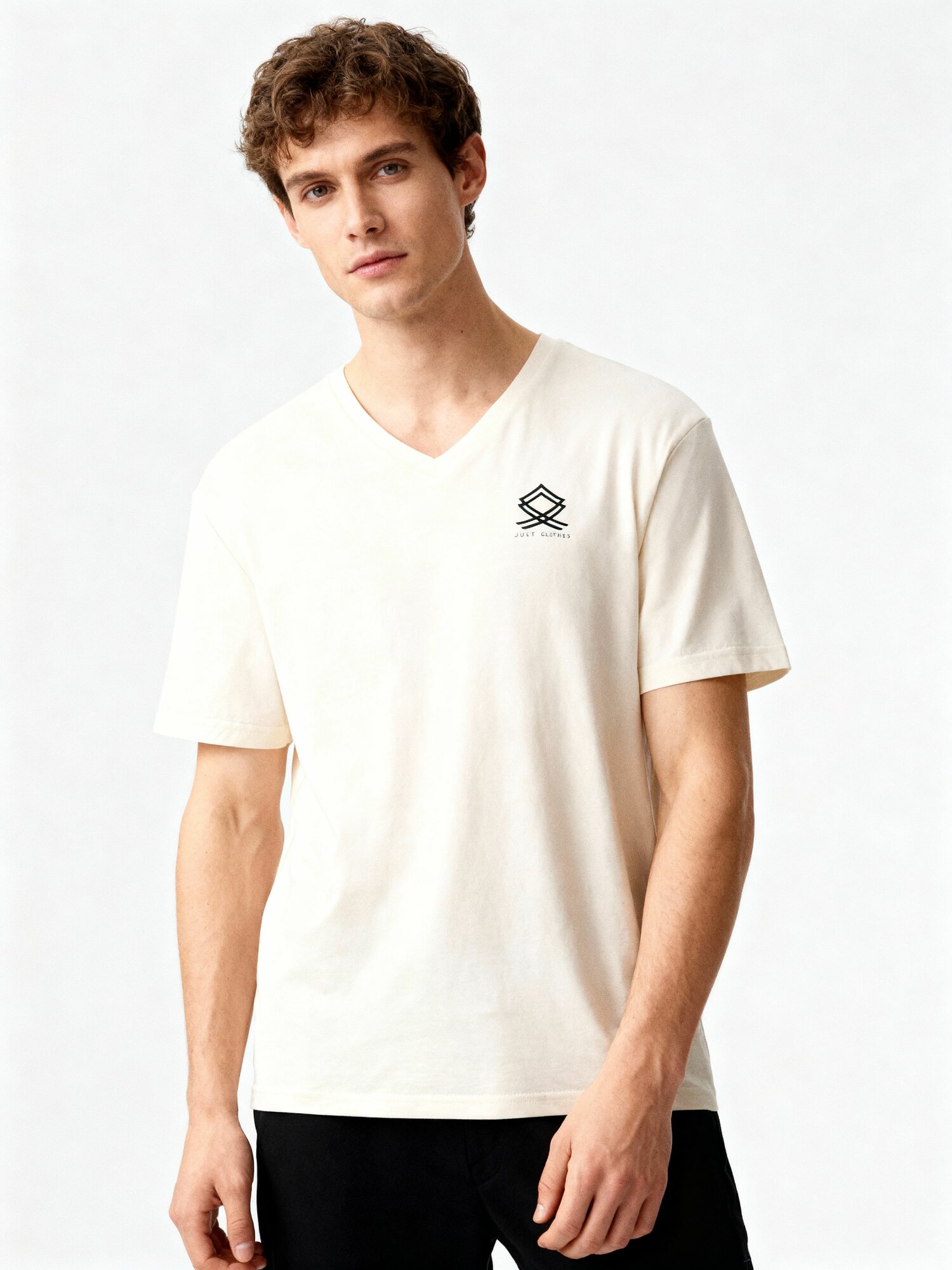 Футболка JUST CLOTHES, размер XXXL, молочный
