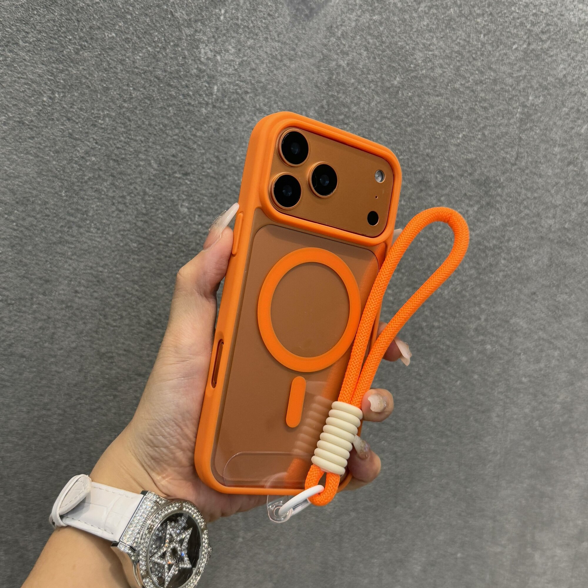 Матовый магнитный чехол с охлаждением для iPhone 11 Pro, оранжевый