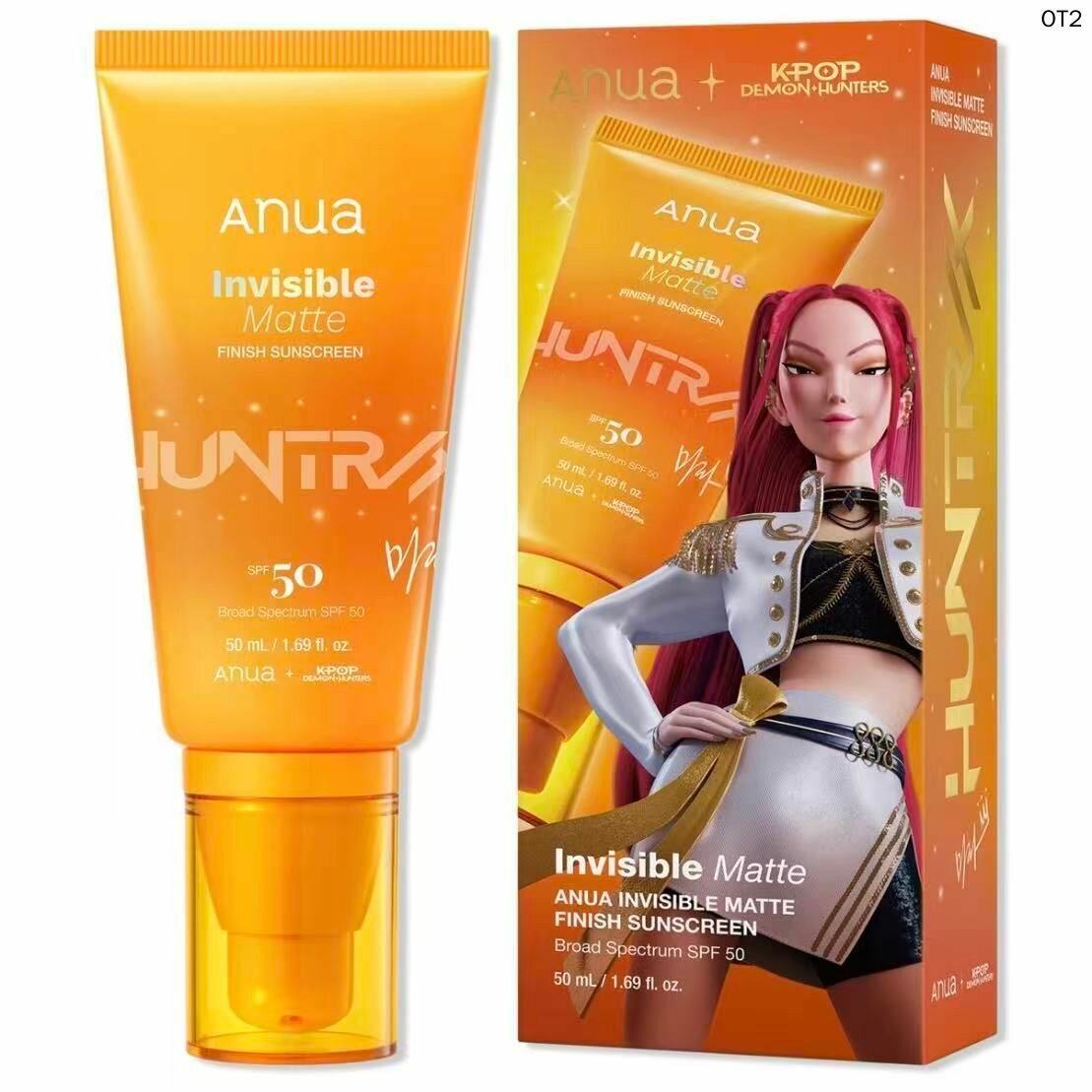 Солнцезащитный крем Anua KPop Demon Hunters Insvisible Matte Limited Edition, SPF 50+, 50 мл матовая текстура невидимый лимитированная серия