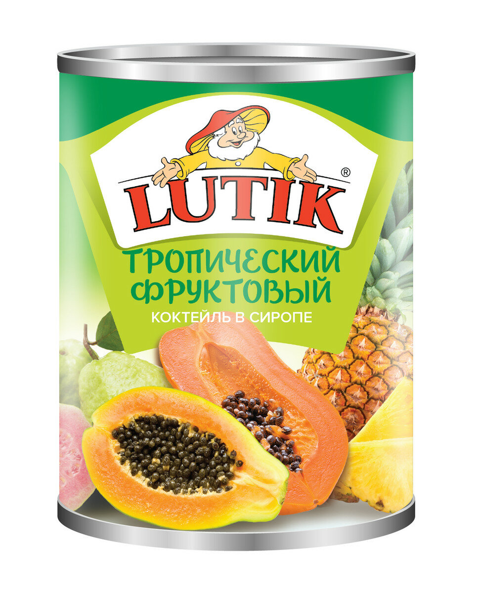 Коктейль фруктовый Lutik Тропический в сиропе, 580мл, (2 шт)