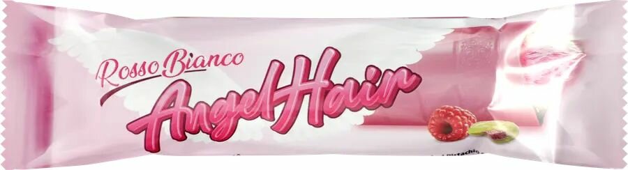Шоколад AngelHair Белый c Малиновым Вкусом, c фисташковой начинкой и пишмание, 45 гр