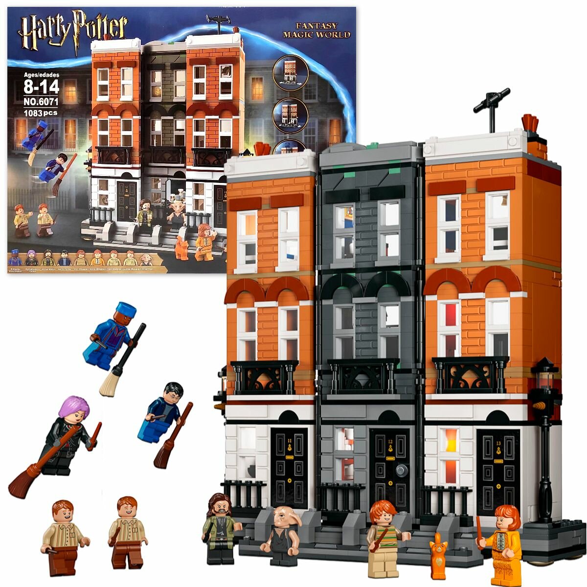 Конструктор 6071 Harry Potter Гарри Поттер " Площадь Гриммо: Штаб Ордена Феникса" ( 1083 деталей ) (Коллекционная модель супер /подарок для мальчиков и девочек)