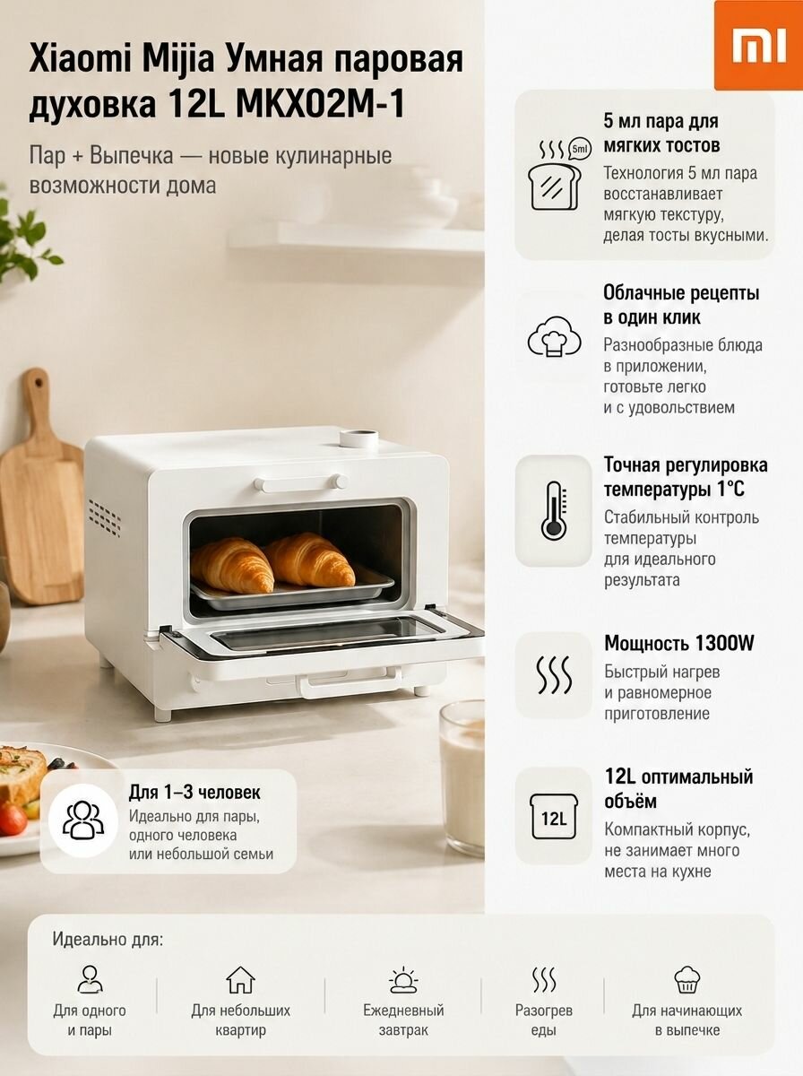 Xiaomi Мини-печь 019e3052254a7bf1ba91df4283c7f8a2, белый