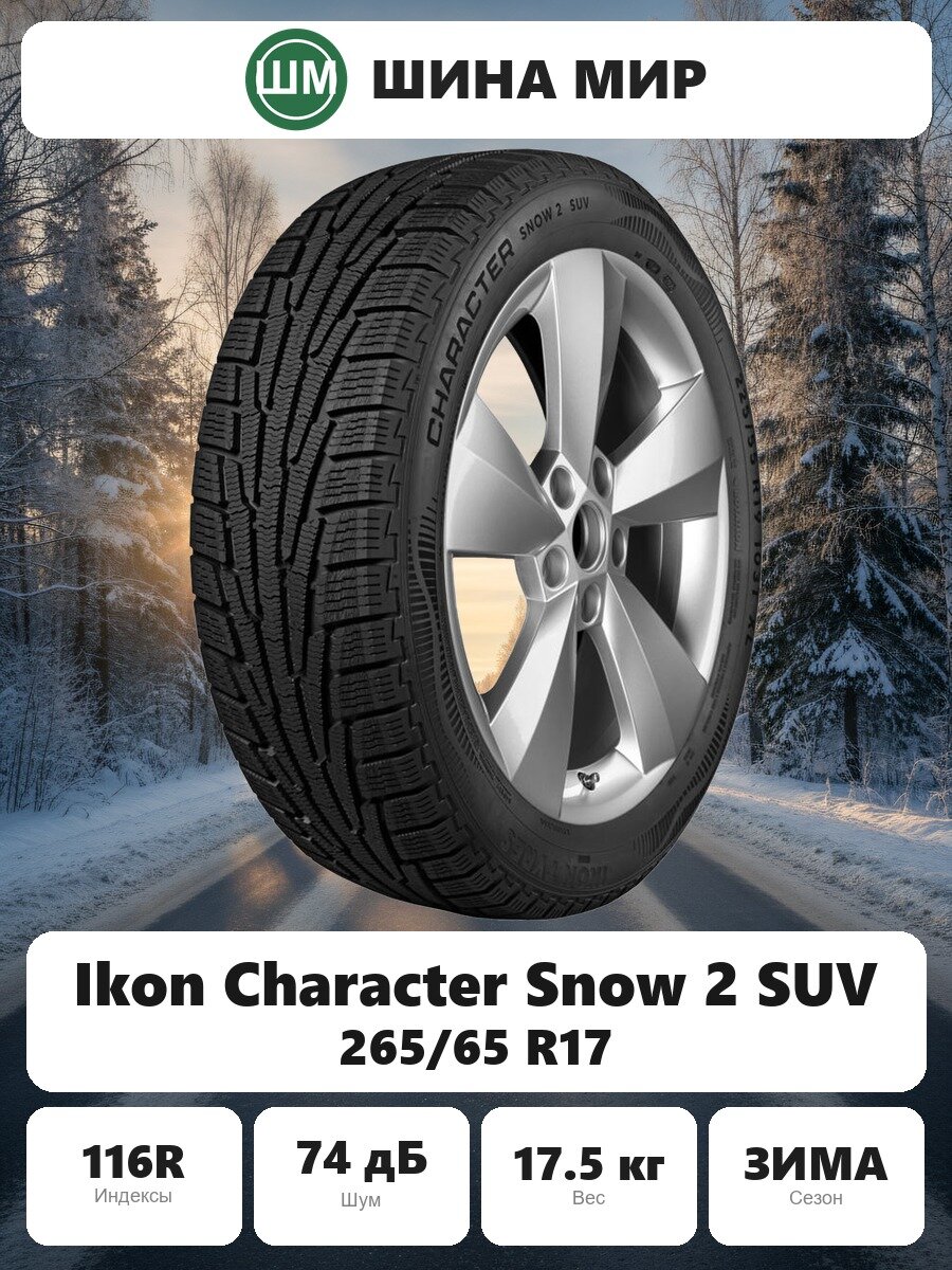 Шина Ikon Character Snow 2 SUV (Nordman RS2 SUV) 265/65 R17 XL 116R Зимняя Нешипованная