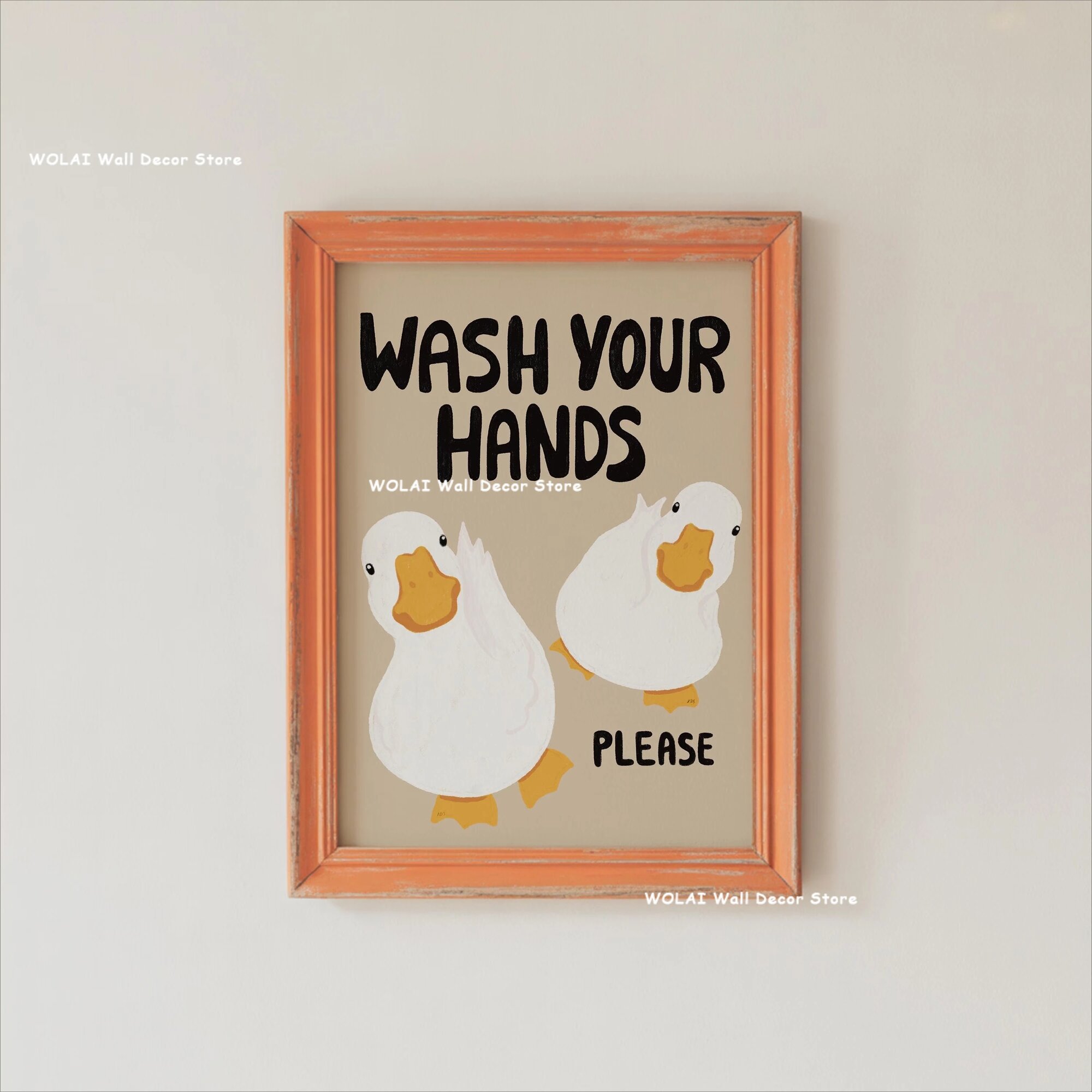 Постер с гусями "Wash Your Hands" 20x30см, WO2314-18