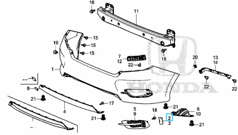 Отражатель в сборе, прав. задн; Артикул Honda: 33505TBAA01 (Оригинал)
