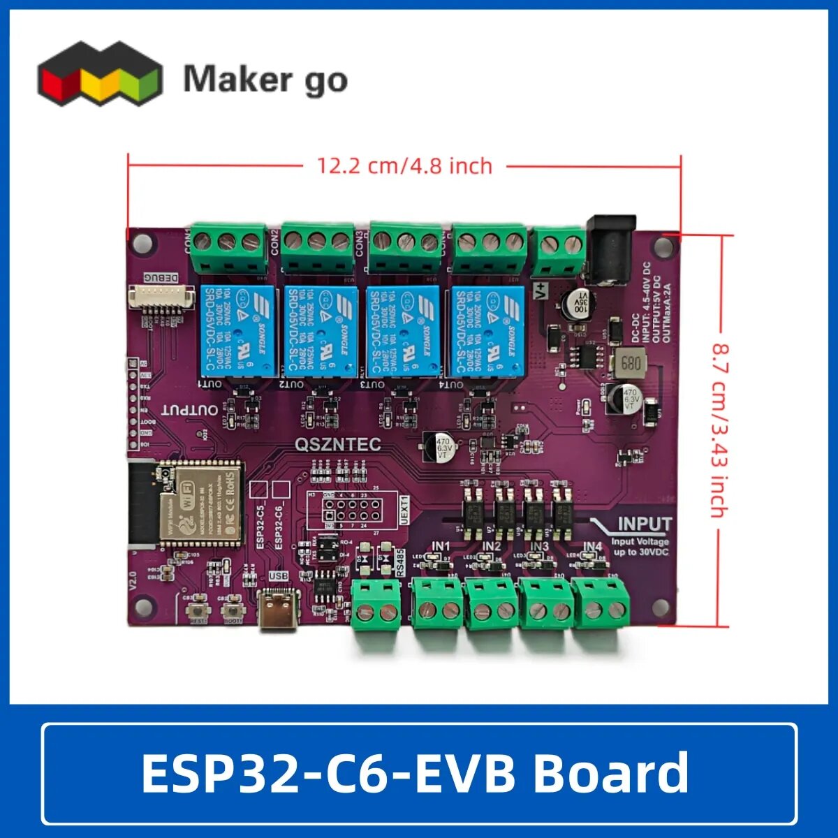 QSZNTEC ESP32-C6-EVB плата With Shell — фото 1