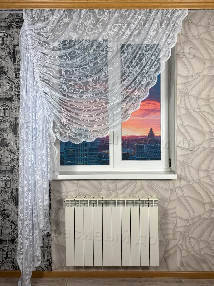 Тюль цветной вензель длинный (L) левый