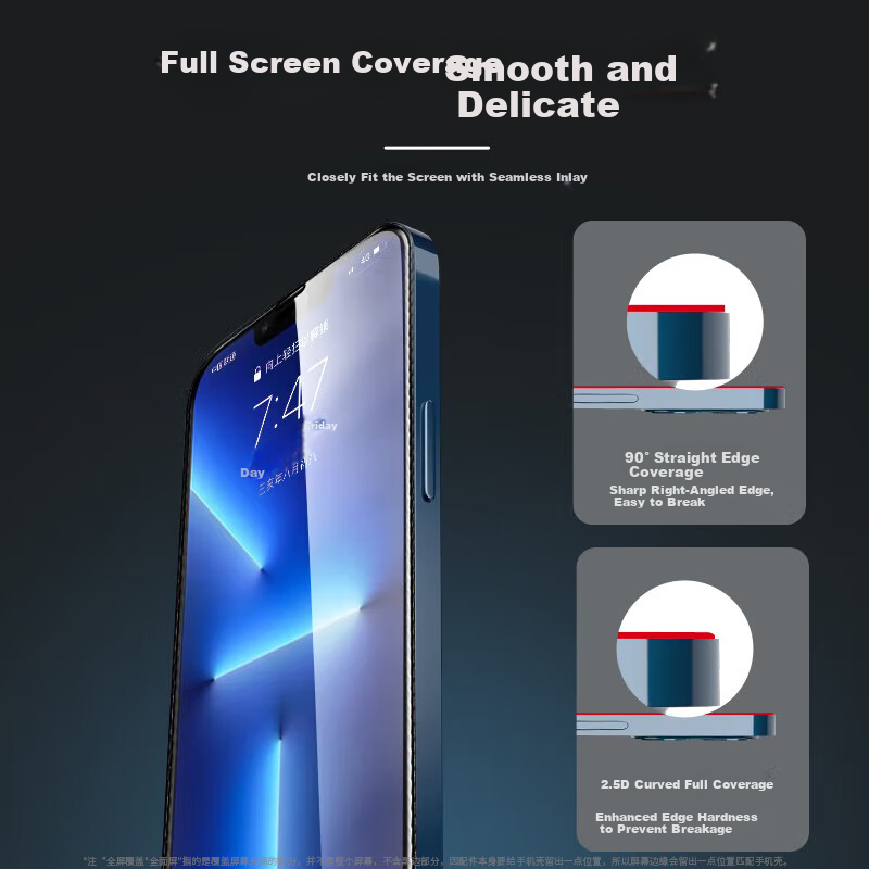 LANGLING 2-упаковка закаленного стекла для экрана iPhone 14 Pro Max полное покрытие без черных краев HD защита от