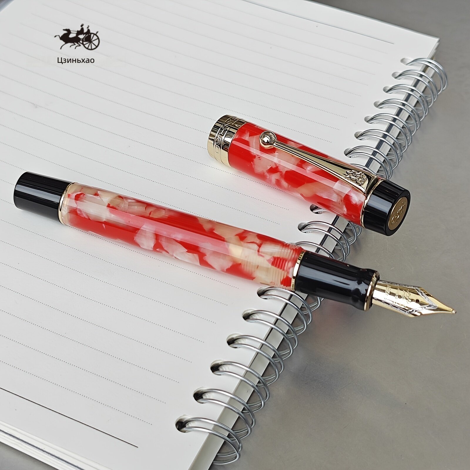 Перьевая ручка для каллиграфии 100, цвет Koi Red Black Edge, перо EF