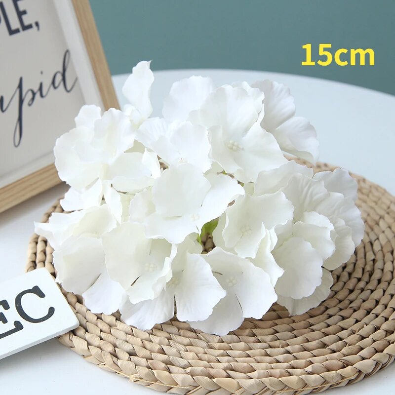Искусственные цветы MEIHON: розы, гортензии, пионы, набор из 10 штук White Hydrangea