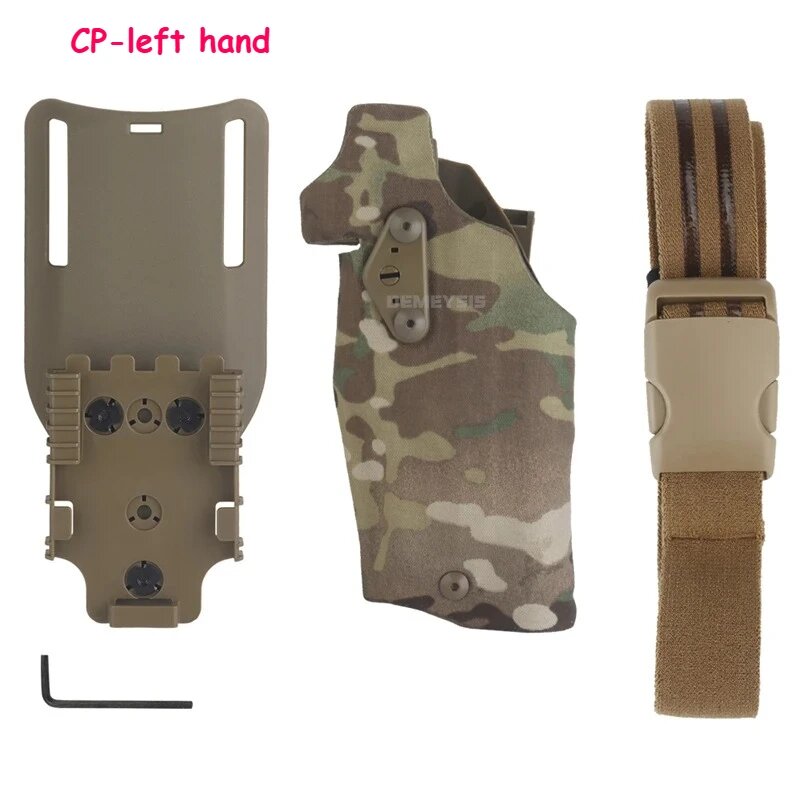 Тактическая кобура из нейлона для G17 Gen4 G19 с фонарем X300U Бежевый, CP-left hand
