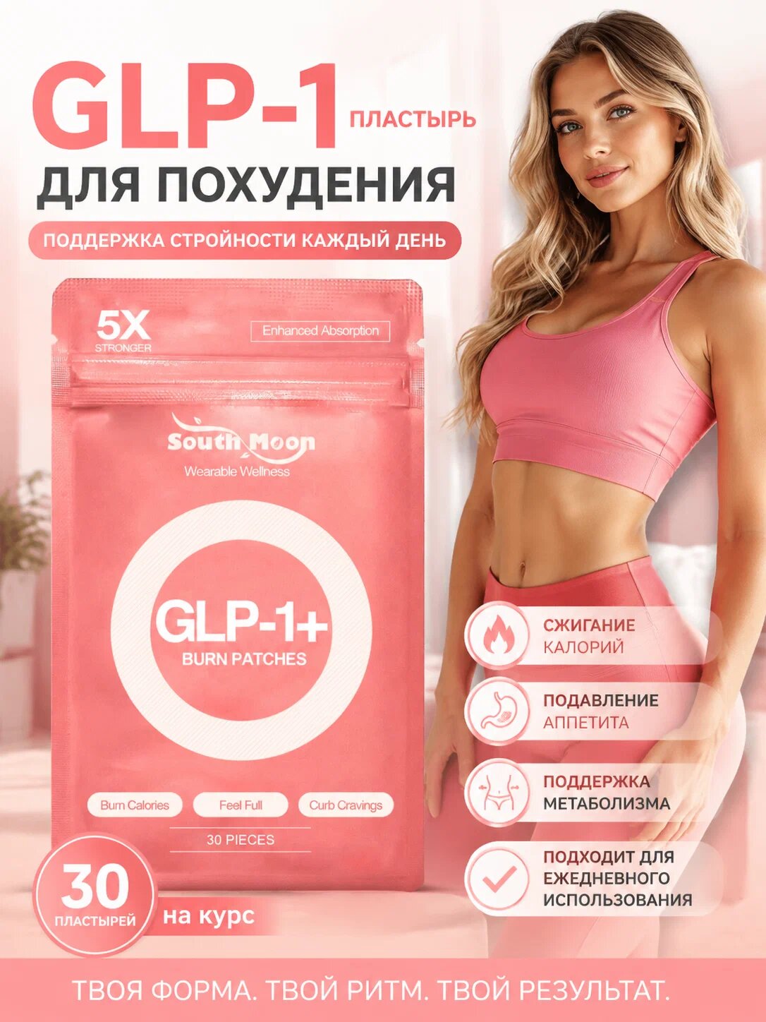 Пластырь для коррекции фигуры 30 шт, моделирование и метаболизм