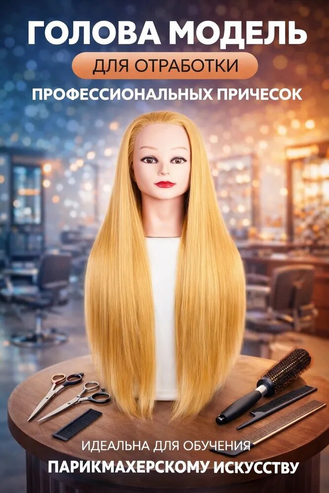 Манекен для причесок с искусственными волосами