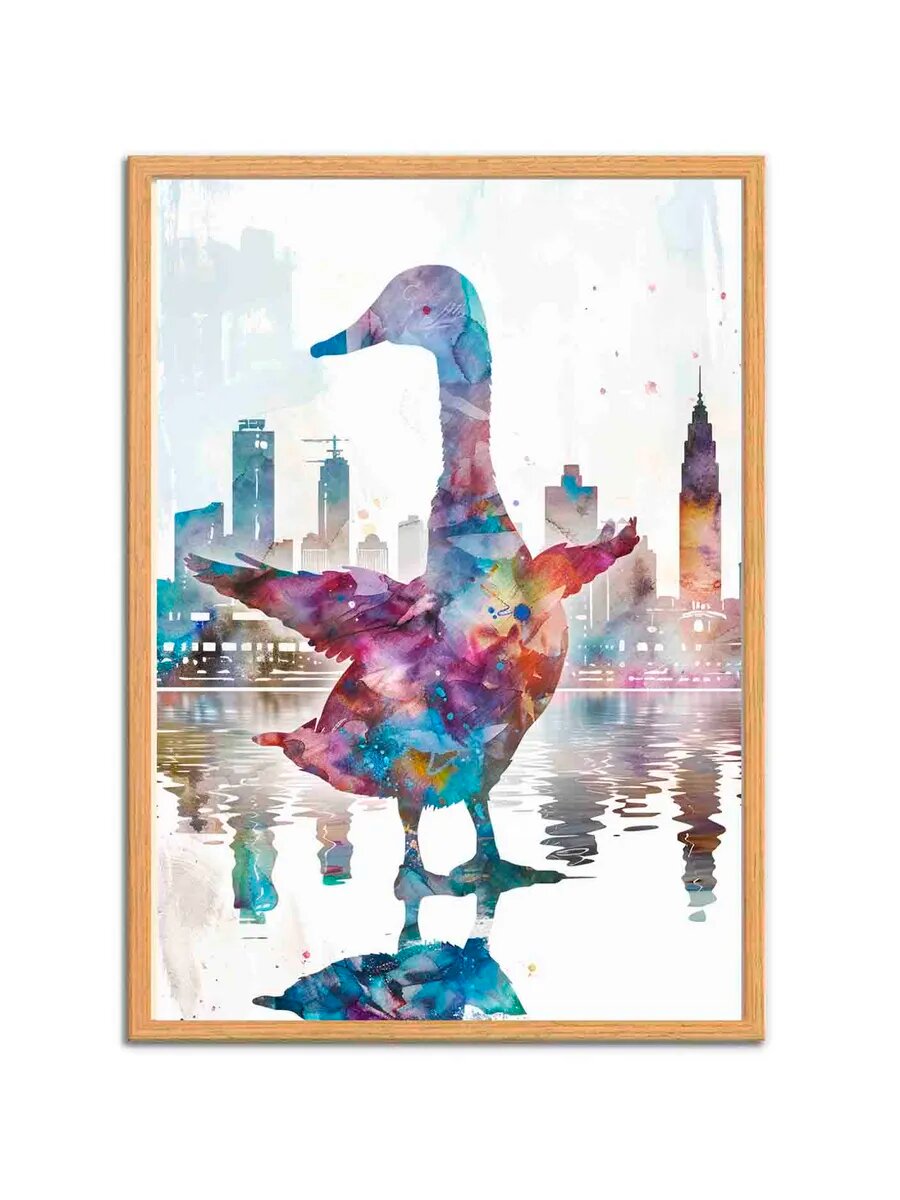 Утиная Птичья Йога 3, Плакат 30x42см