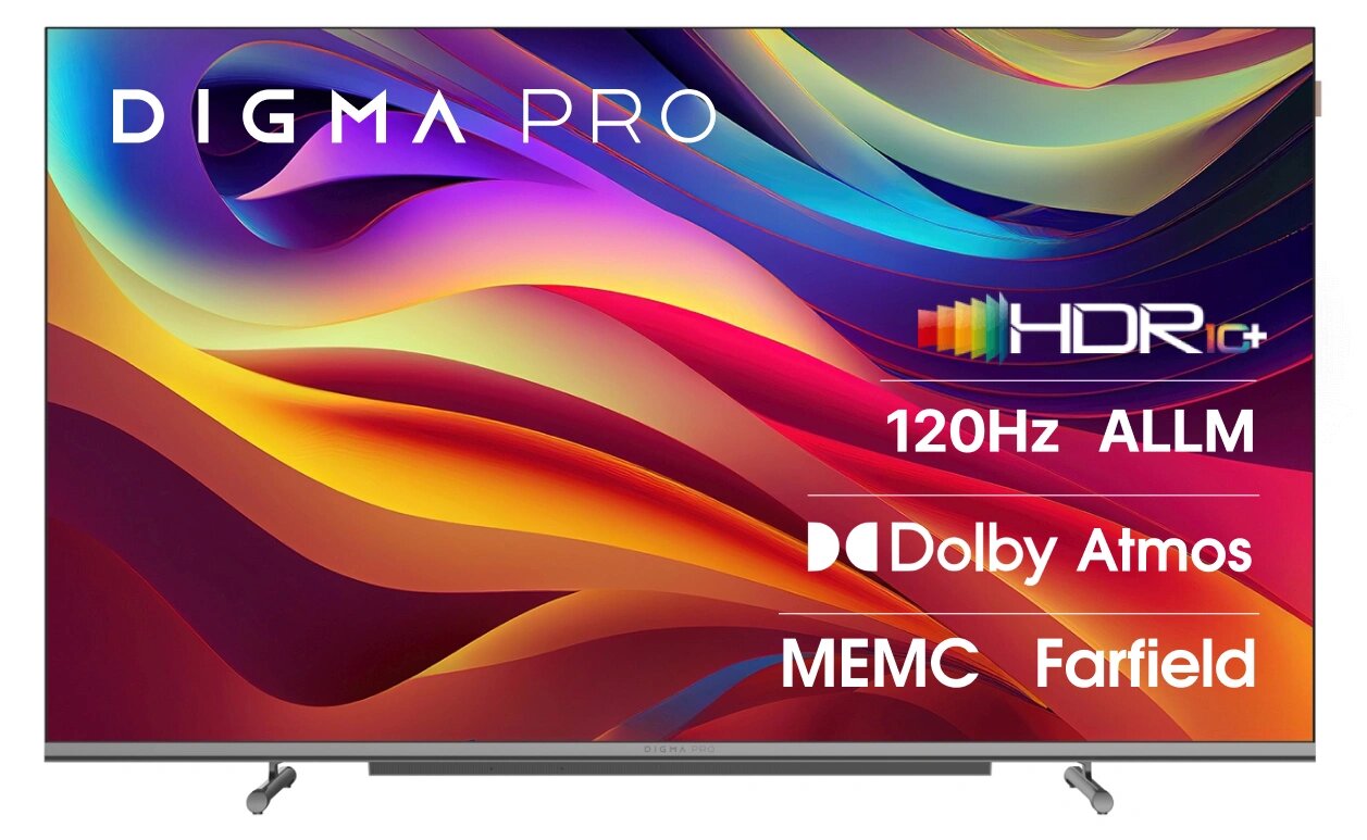 Телевизор OLED Digma Pro 65 OLED 65M Google TV Frameless черный/серебристый 4K Ultra HD 120Hz DVB-T