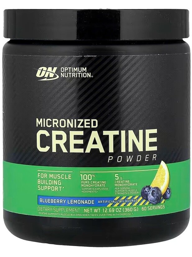 Микронизированный креатин Optimum Nutrition Creatine Micronized Powder 360 г, Черничный лимонад
