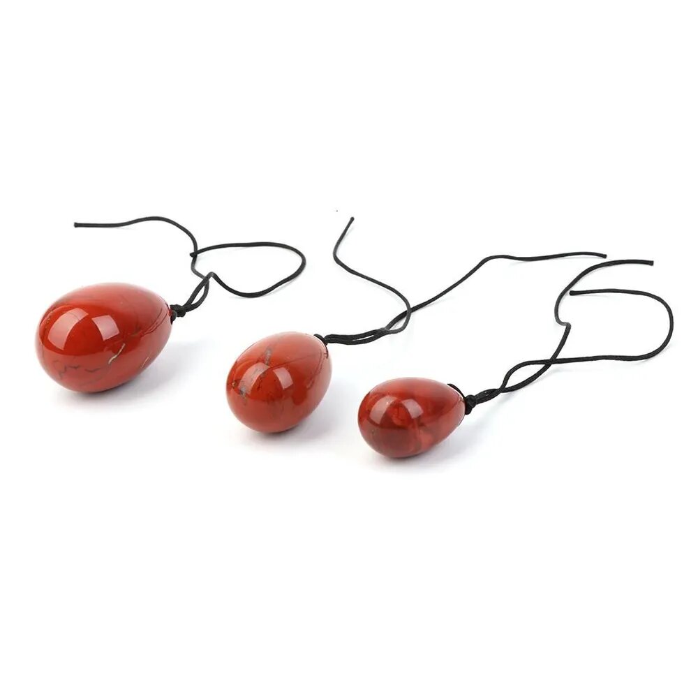 Яйца йони из красного яшмы (3 шт.), красный