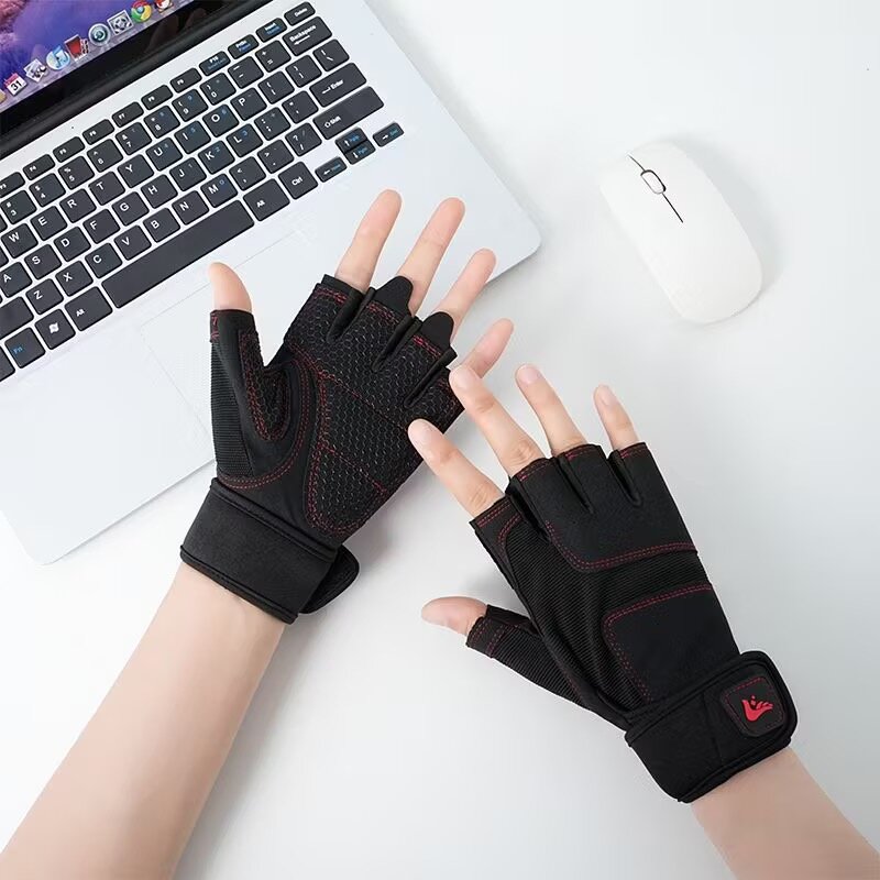 Перчатки Demix Fitness Gloves, для фитнеса, липучка, размер M, черные/коричневые