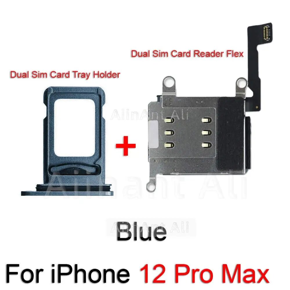 Лоток и разъем Sim-карт для iPhone 12 Pro Max Blue