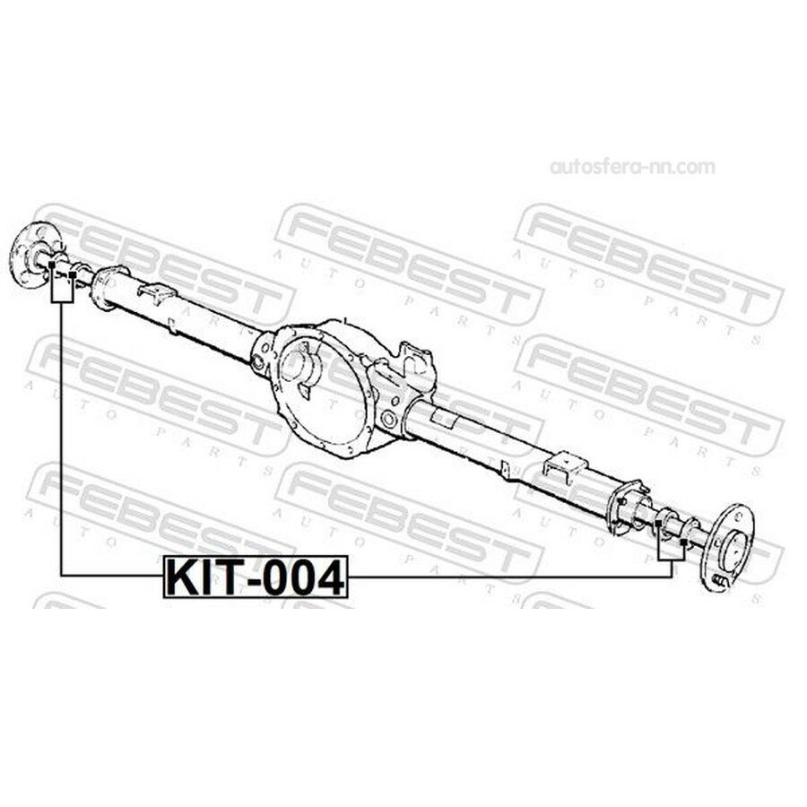 FEBEST KIT004 подшипник задней полуоси комплект (на одну сторону) MERCURY, LINCOLN, JEEP, FORD, DODGE, CHRYSLER KIT-004