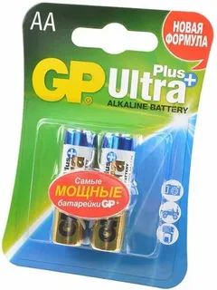 Батарейка алкалиновая GP Ultra Plus Alkaline 15А АA - 2 шт. (блистер); GP