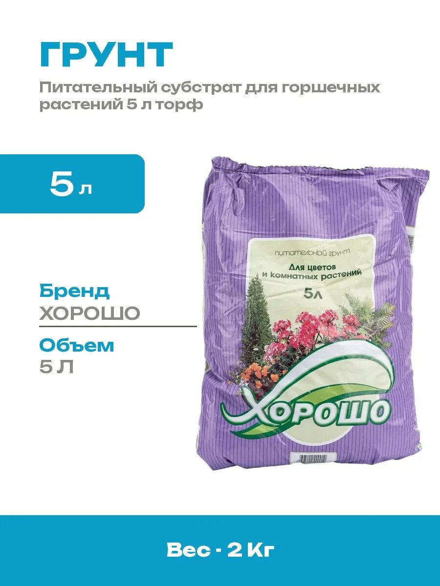 Грунт для комнатных растений 5 л торф готовая почвосмесь