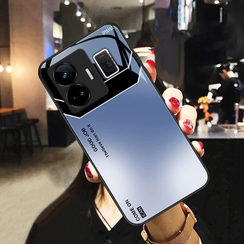 Realme GT Neo 2T стеклянный чехол для смартфона, цвет B, полное покрытие, ударопрочный, премиум антицарапинный дизайн