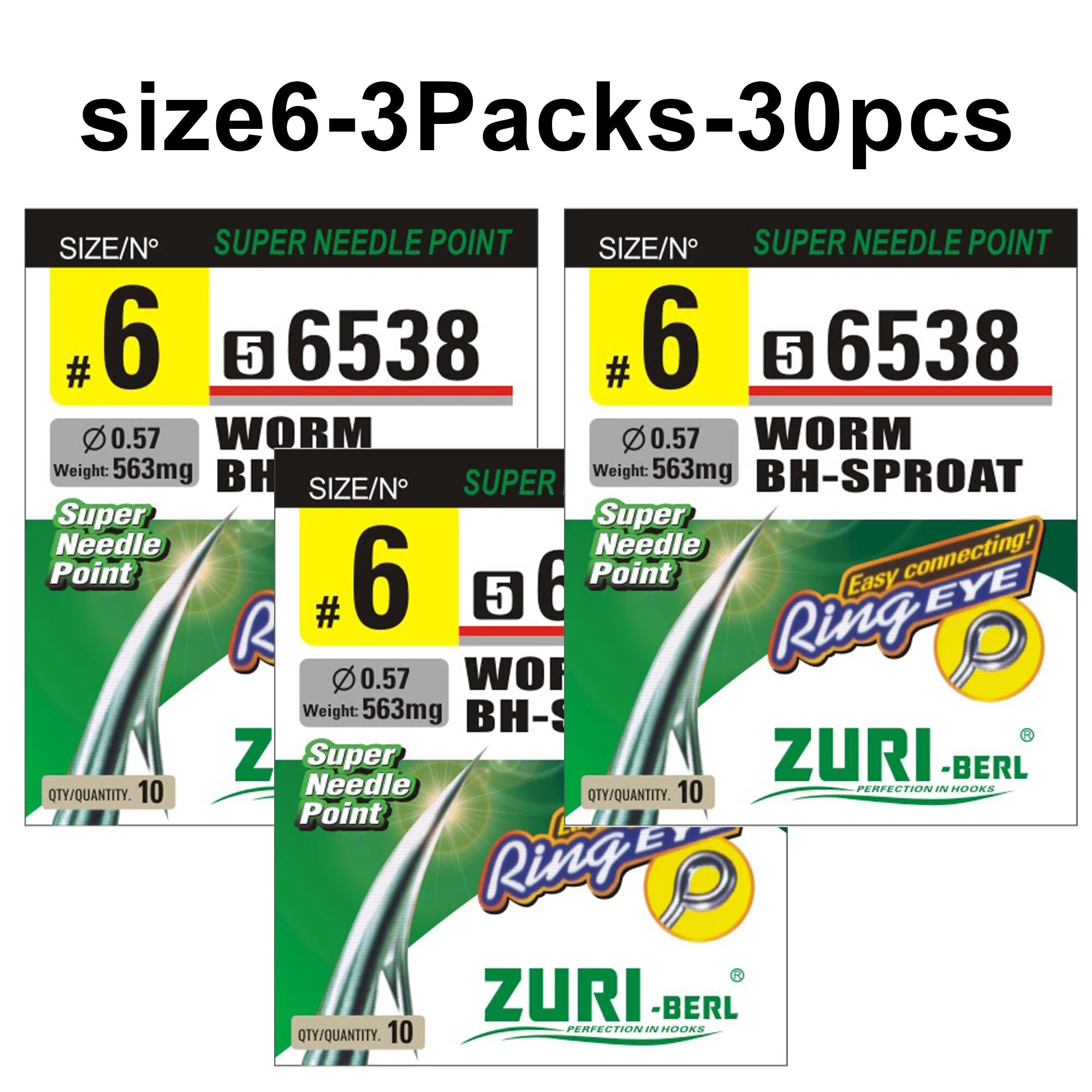Зuri-Berl офсетные рыболовные крючки из высокоуглеродистой стали size6-30pcs