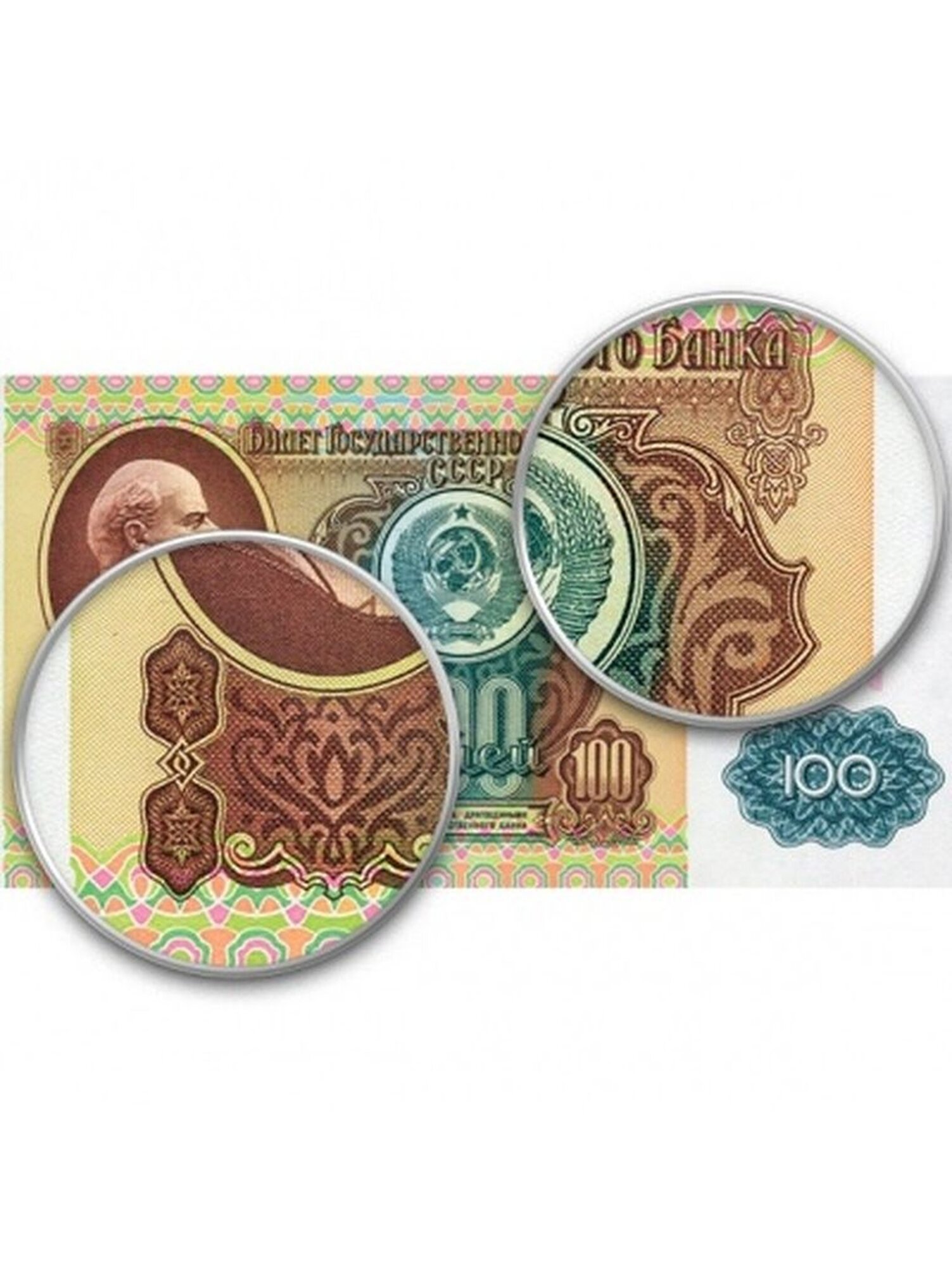 Банкнота бестмани "Билет Банка СССР", 100 руб, 1991 г, копия, 1 шт