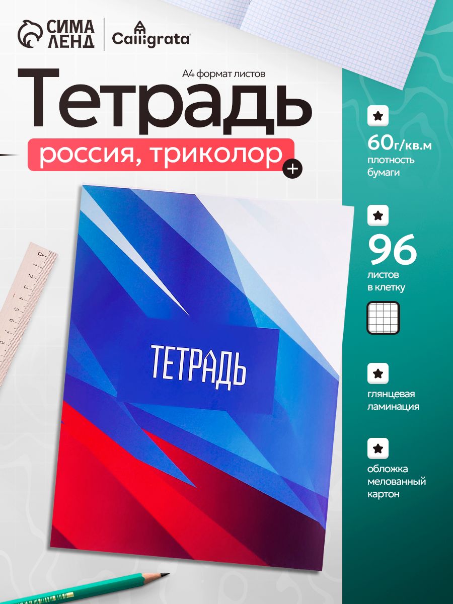 Тетрадь 96 листов в клетку А4